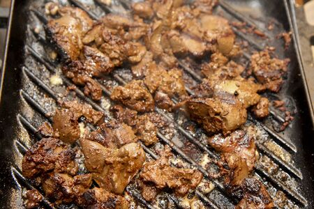 Chicken livers, grilled Chinese style a Chinese recipe
