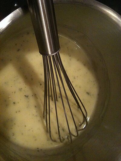 Bearnaise sauce the classic French recipe using egg yolks