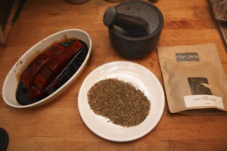 Green tea salmon and coconut rice recipe