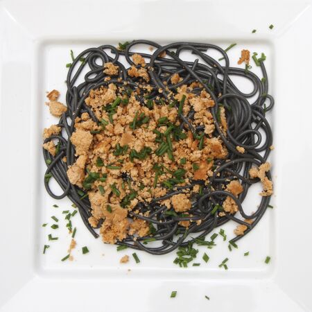 Black spaghetti with buttered cod roe recipe