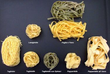 Pictures of 149 of different types of dried pasta with pasta cooking times
